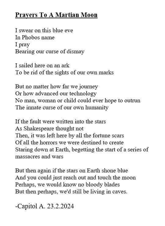 Prayers To a Martian Moon – Poem | by Capitol A | Medium