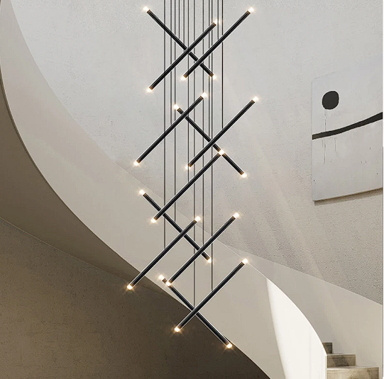 Seus Modern Long Chandelier for High Ceiling & Staircase — Seus ...