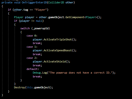 Switch Statements to the Rescue. I just modularized the powerup script ...
