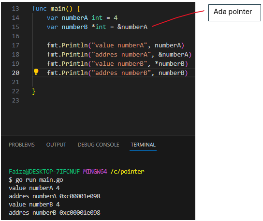 Pointer pada Golang. Pointer pada bahasa GO adalah tipe data… | by Faizalramadhansundara | Medium