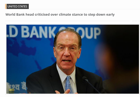 World Bank head criticised over climate stance to step down early | by ...