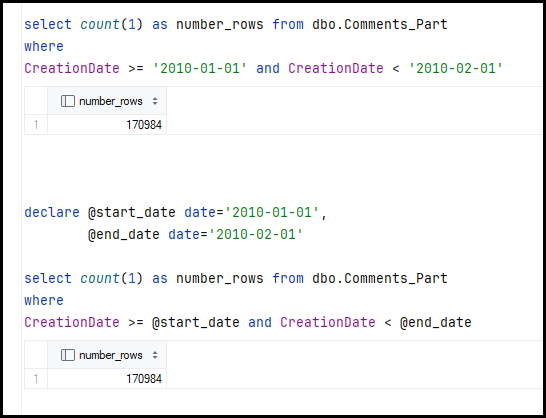 Tweak predicates in the WHERE clause to make your queries run slow ...