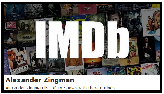 Alexander Zingman — List Of TV Show On IMDb - Jeffrey Jonas - Medium
