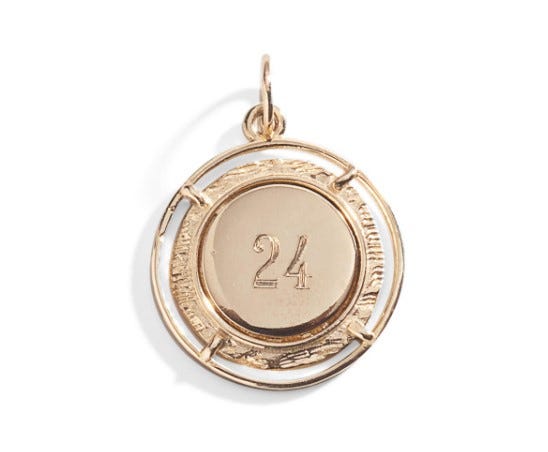Gold Framed Coin Personalized Charm - Three Sisters Jewelry Design - Medium