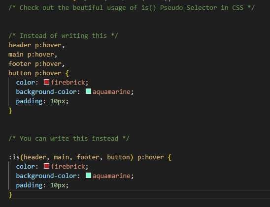 Check Out This Beautiful And Powerful Usage Of Is Pseudo Selector In Css Footnote The Is