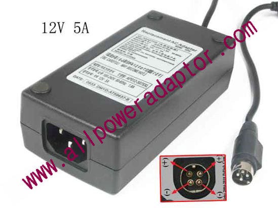AOK OEM Power AC Adapter — Compatible AP012–5075XL, 12V 5A, 4-Pin, P14 ...