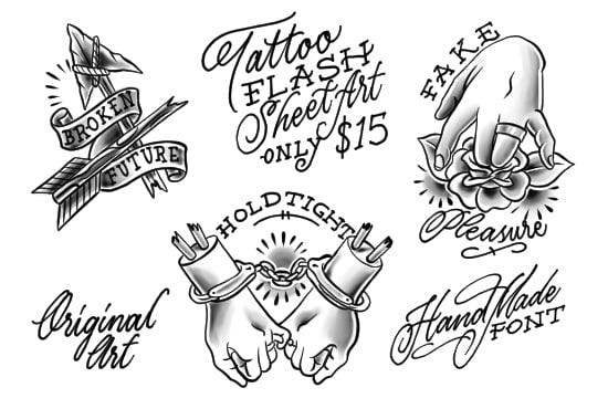 Top 5! I will draw traditional tattoo flash art with original drawing ...