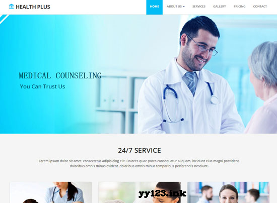 Gradient Blue Health Medical Clinic Website Template free download ...