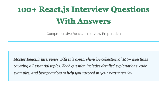100+ React Interview Questions With Answers | by Yogesh Chavan ...