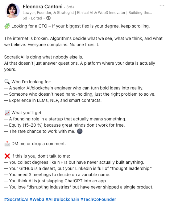 shitpost (feb 4, 25). Ah yes, another LinkedIn prophet here… | by Just another engineer | Feb ...