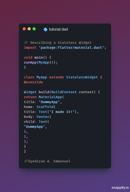 WIDGETS IN FLUTTER Day 3 of 101. Flutter is Google’s UI toolkit for… | by OYEDIRAN A. EMMANUEL ...