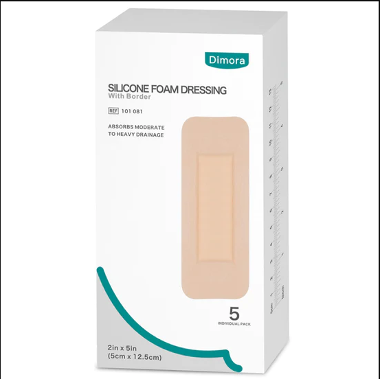 Dimora Silicone Foam Dressing With Border Adhesive Waterproof Wound ...