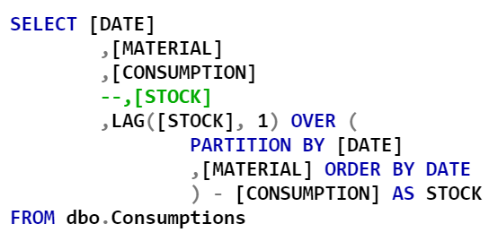 Using SQL LAG() to predict Stock. This was a simple scenario that made ...