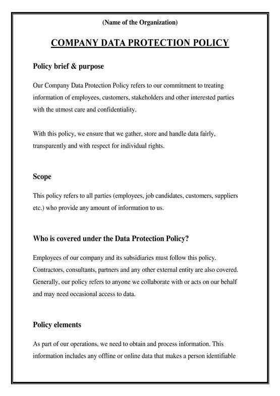 What is Data protection?. A data protection policy is a document… | by ...