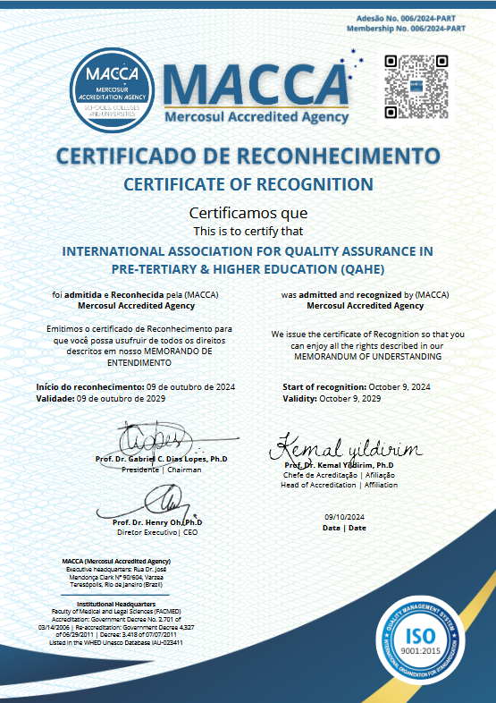 QAHE Receives Certificate of Recognition from Mercosul Accreditation Agency (MACCA) | by QAHE ...