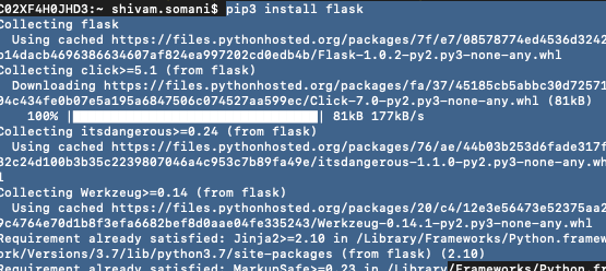 Rest API with Flask in 2 minutes. Install: Go to terminal on Mac and ...