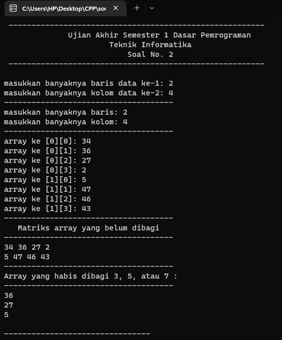 Dasar Pemrograman — Program Array yang habis dibagi oleh 3, 5, atau 7 | by SECUREYAN | Medium