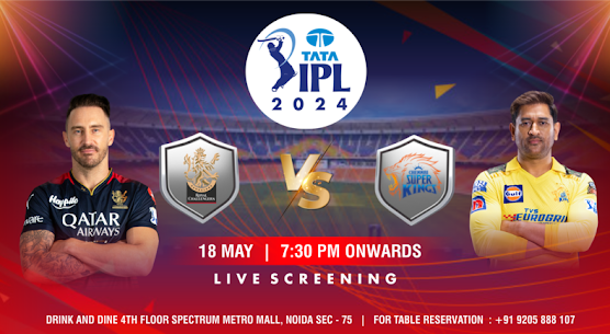 IPL Tickets(Screening) of CSK vs RCB At Drink and Dine, Noida Sector75 | by Aryan raj | Apr ...
