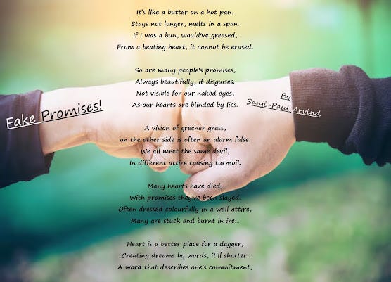 Fake Promises - Sanji-Paul Arvind - Medium