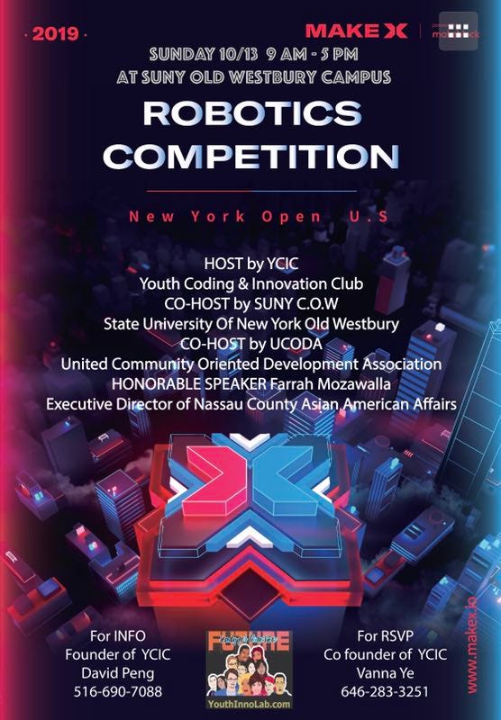 The first ever MakeX Robot Competition New York US Open will be held in ...