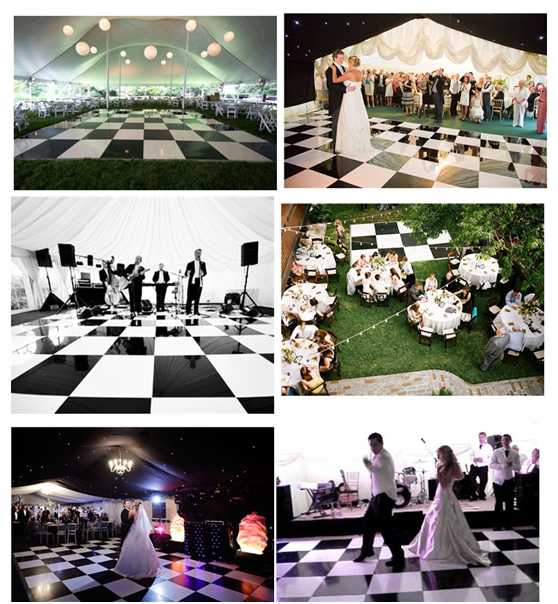 PVC dance floor for outdoor use. Using interlocking PVC panels to ...