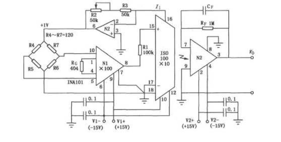 Precision bridge isolation amplifier circuit composed of ISO100 | by 冯鸣 ...