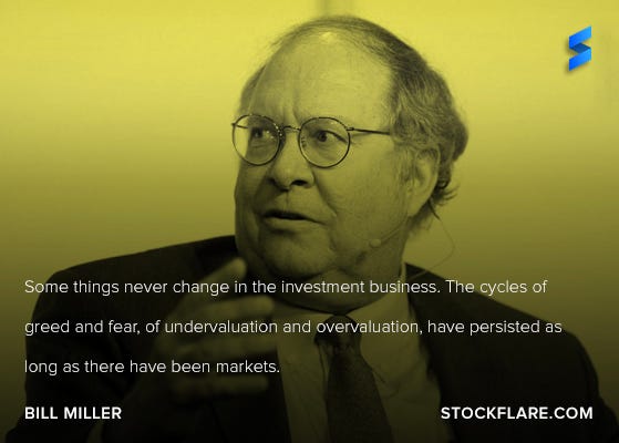 Quotes: Market Treadmills. Quote from Bill Miller. | by Stockflare | Medium