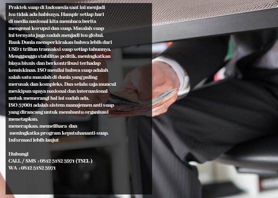 0812 3182 3971 (TSEL ) Pelatihan ISO 37001 | by Konsultan ISO 37001 | Medium