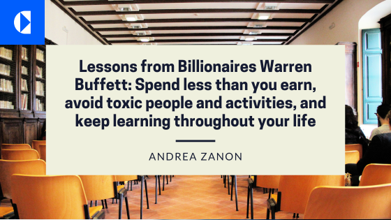 Lessons from Billionaire Warren Buffett: Spend less than you earn ...