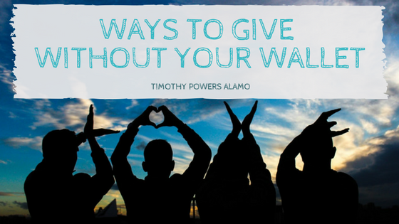 Ways to Give Without Your Wallet. In a conscientious effort to become a ...