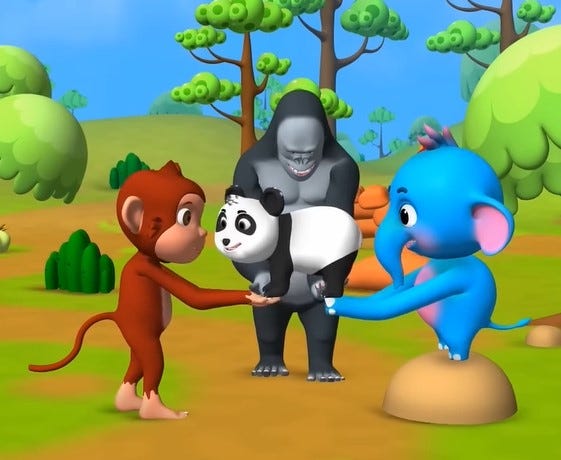 Gorilla Monkey Panda Fun Play on Magical Dragon Slider Transformations ...