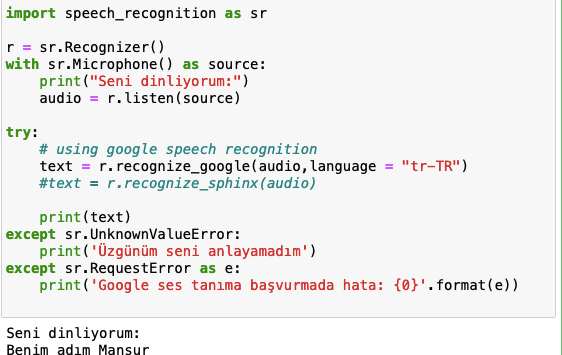 Ptyhon’da Konuşmamızı Tanıyalım. Speech Recognition ile ne dedik… | by ...