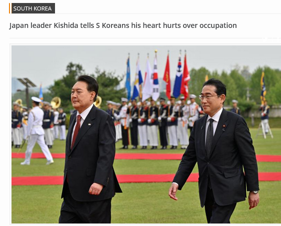 Japan leader Kishida tells S Koreans his heart hurts over occupation ...