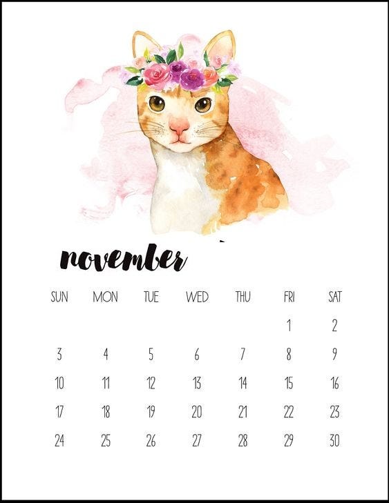 Free November 2019 Calendar Printable With Notes | by Diksha Tirpathi ...