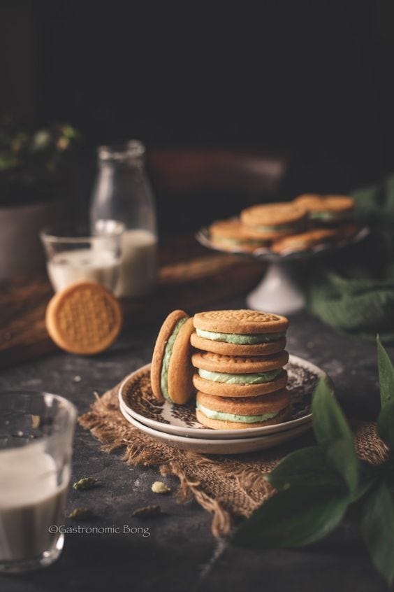 Elaichi Cream biscuit recipe | Cardamom flavoured cream biscuit - Home ...