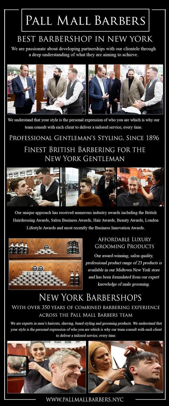 Best barbershop In New York. Find stylish men’s haircuts at the… | by Pall Mall Barbers Midtown ...