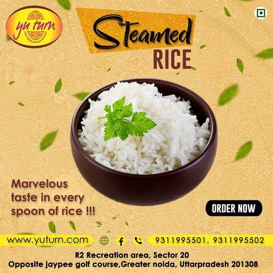 Steamed Rice -Yuturn - yuturn restaurant - Medium