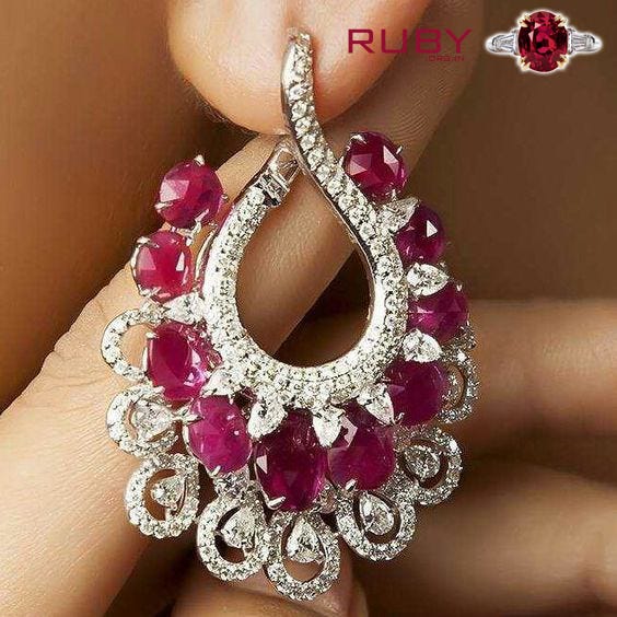 Beautiful ruby stone earrings. Iconic ruby jewelry beautiful ruby pair… | by Rubygemstone | Medium
