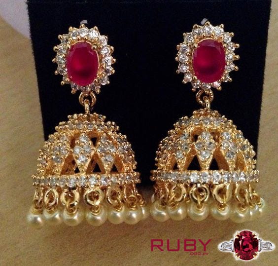 Ruby stone Jhumka. Dress up your look with more style by… | by Rubygemstone | Medium
