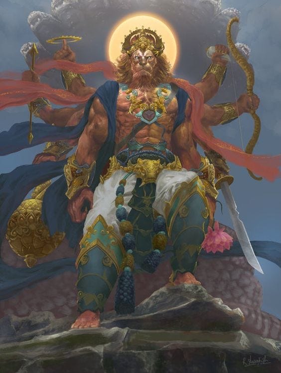 Narasimha Avatar of Vishnu: The Divine Man-Lion Incarnation | by Mythic ...