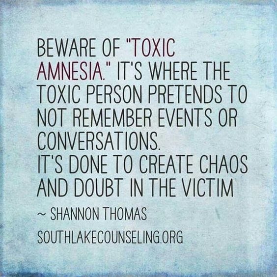 Toxic Amnesia. I have never been able to talk to you… | by ...