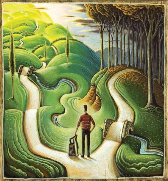 The Road Not Taken Illustration PPT The Road Not Taken PowerPoint