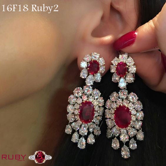 Gorgeous ruby diamond earrings. Antique ruby pair of earrings will ...