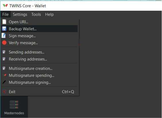 TWINS-How to back up your wallet TWINS | by ZUHNCS | Medium