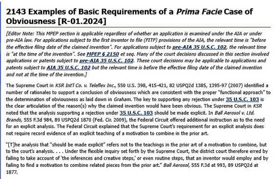 Peer Review — MPEP § 2143 — Examples of Basic Requirements of a Prima ...