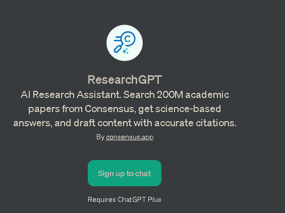 Introducing: ResearchGPT, a custom GPT by Consensus in ChatGPT - Bryan ...
