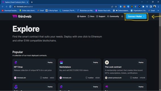 Deploy a pre-built smart contract with thirdweb explore | by Moses Nyikwagh | Medium