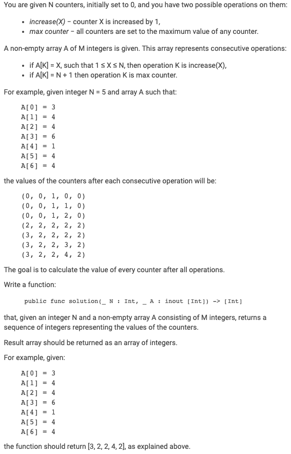 [Codility] Lesson4. MaxCounters. 코딜리티 Lesson4. 문제 | by KyoonHo-Park | Medium