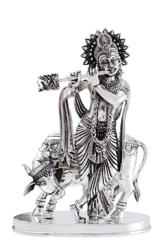 Bring Silver Krishna Idol from Krishna House of Silver - Krishna ...