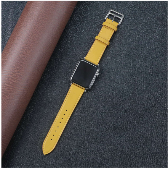 APPLE WATCH | LEMON LEATHER & STITCHING - Crestedbands Official - Medium